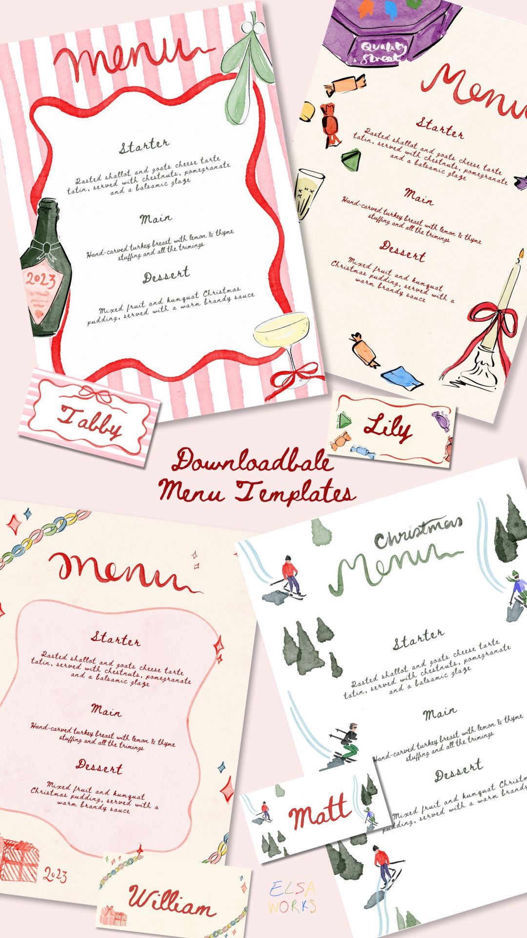 Menu and place names templates – ELSA WORKS